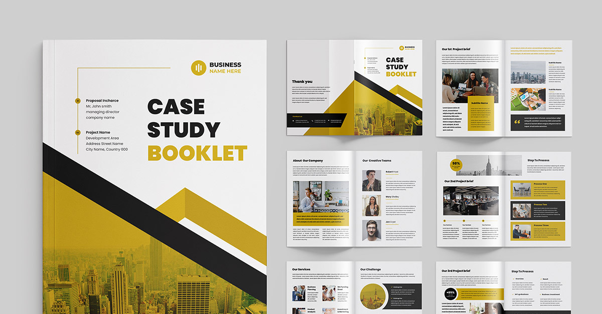 Case study booklet template case study brochure design