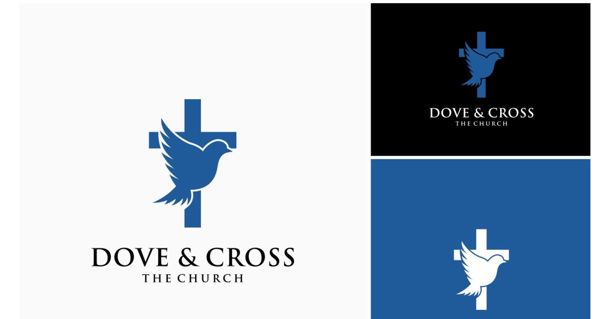 Fly Holy Dove Pigeon Church Faith Logo - TemplateMonster
