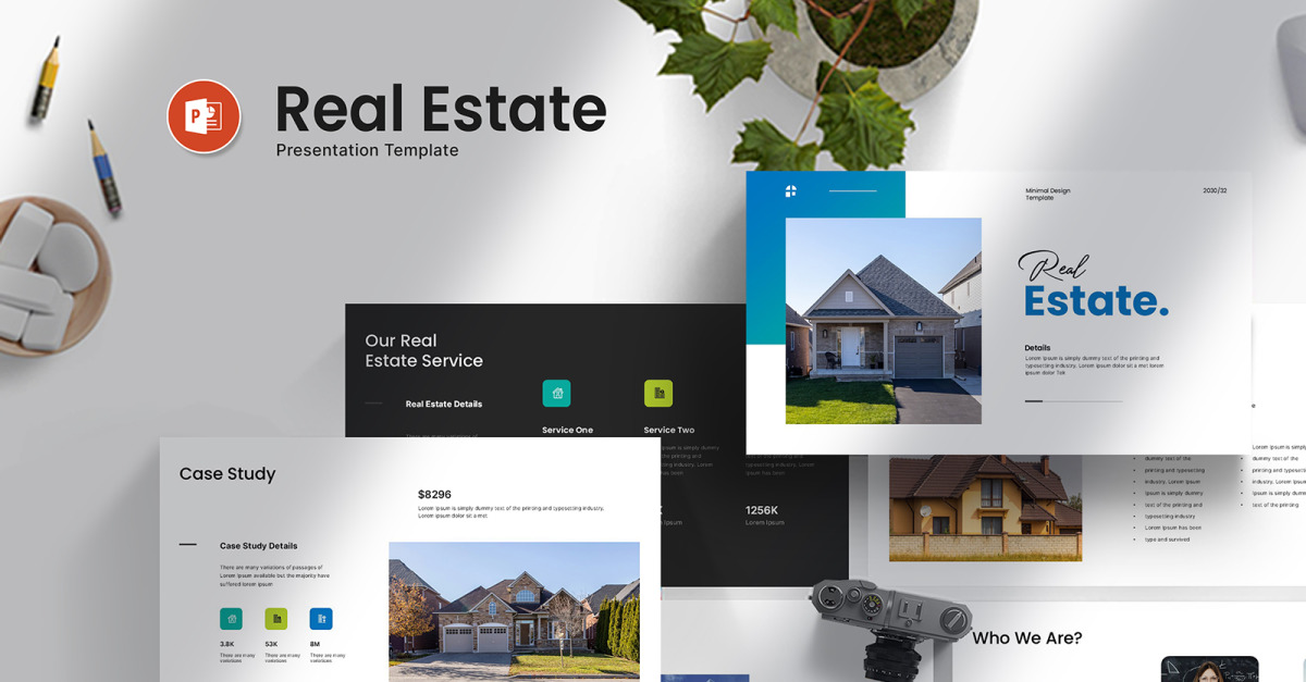 Modello di presentazione PowerPoint elegante per il settore immobiliare