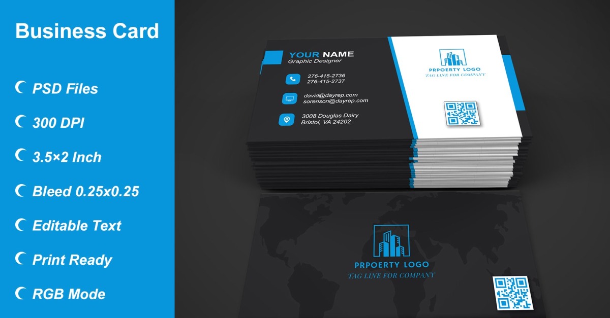 Visiting Card Template with Customizable Designs - 392