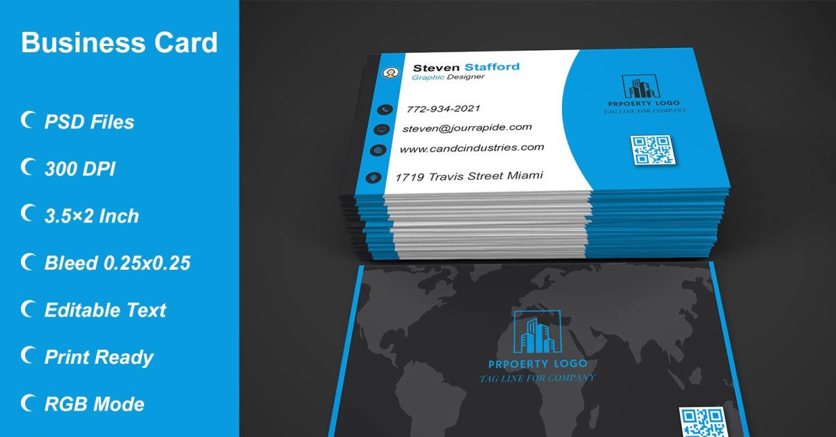 Visiting Card Template with Customizable Designs - 396