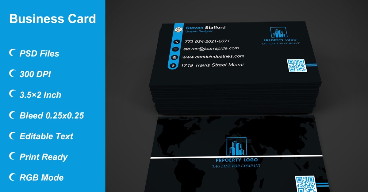 Visiting Card Template with Customizable Designs - 399