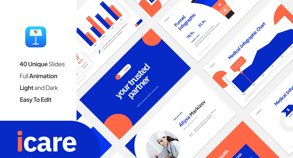 Icare Healthcare Keynote Template #441261 - TemplateMonster