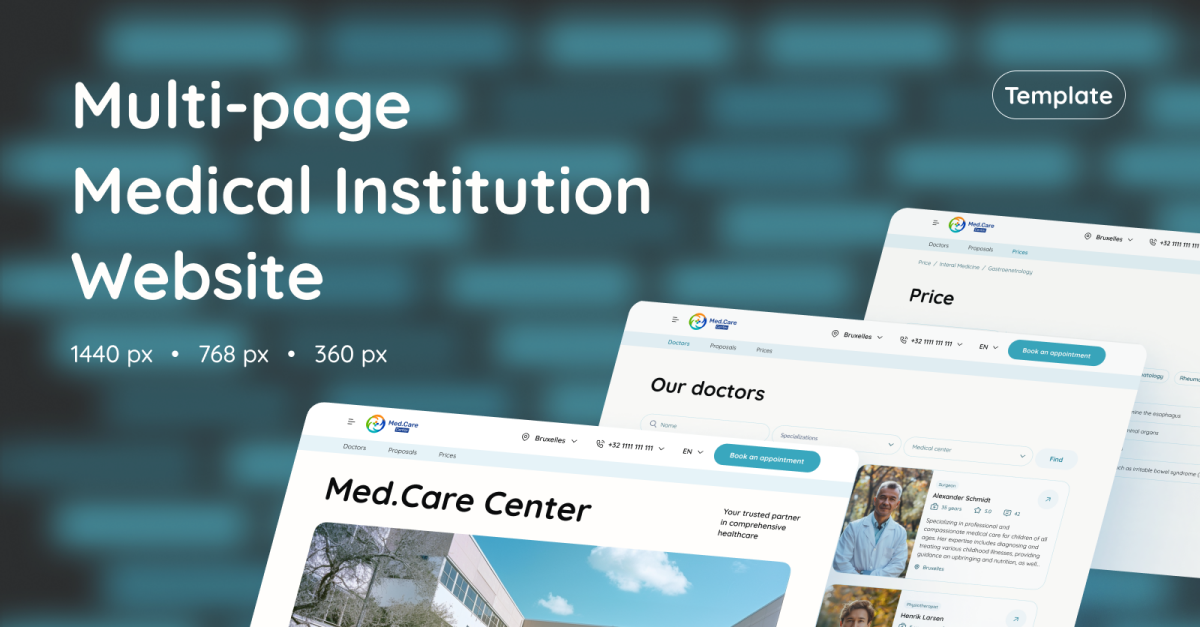 Med.Care.Center — Medical Institution Website UI Template