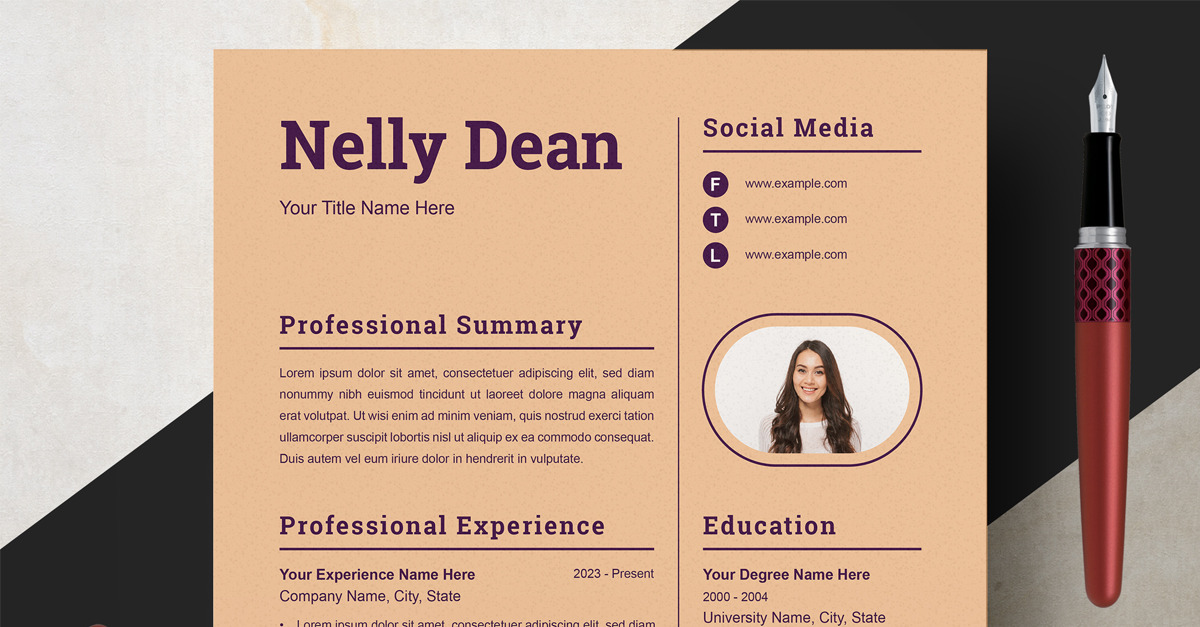Professional Modern Resume Template Design - TemplateMonster