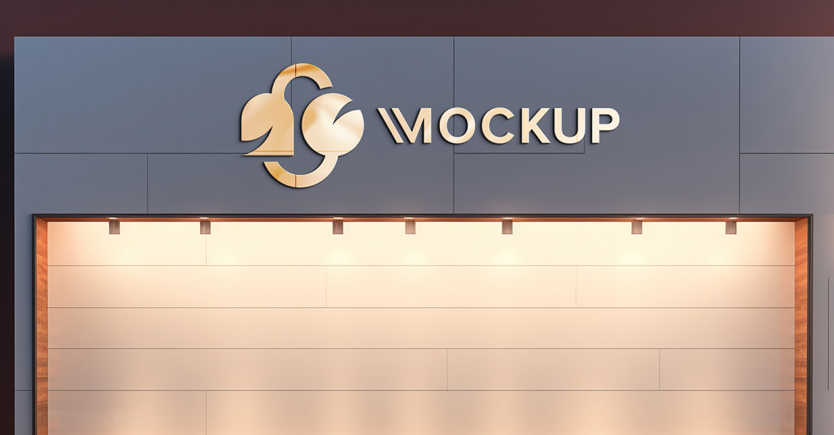 Front sign logo mockup psd store sign - TemplateMonster
