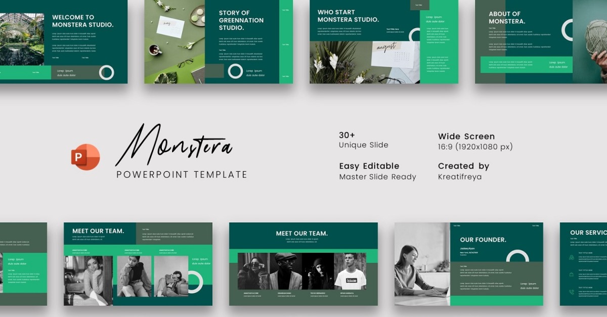Monstera – Modello di PowerPoint aziendale - TemplateMonster