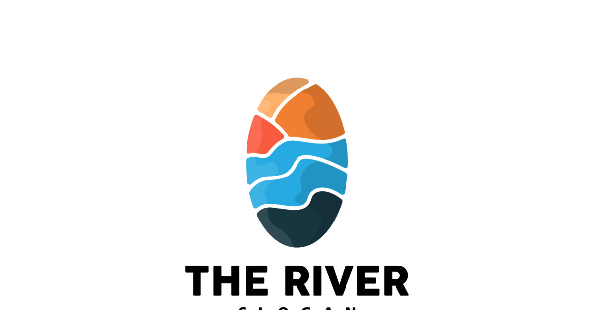 Conception de logo de rivière Ruisseau de rivière Nature V11
