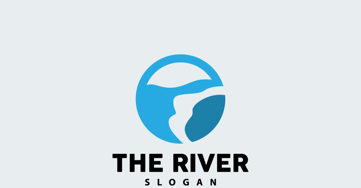 Conception de logo de rivière Ruisseau de rivière Nature V13