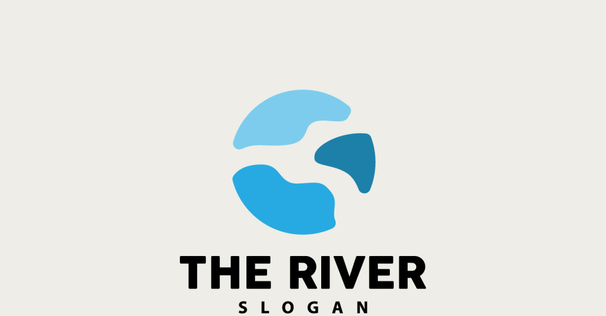 Conception de logo de rivière Ruisseau de rivière Nature V19