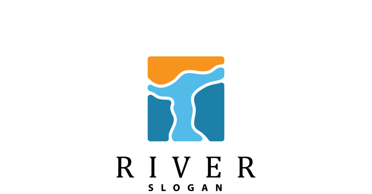 Conception de logo de rivière Ruisseau de rivière Nature V23
