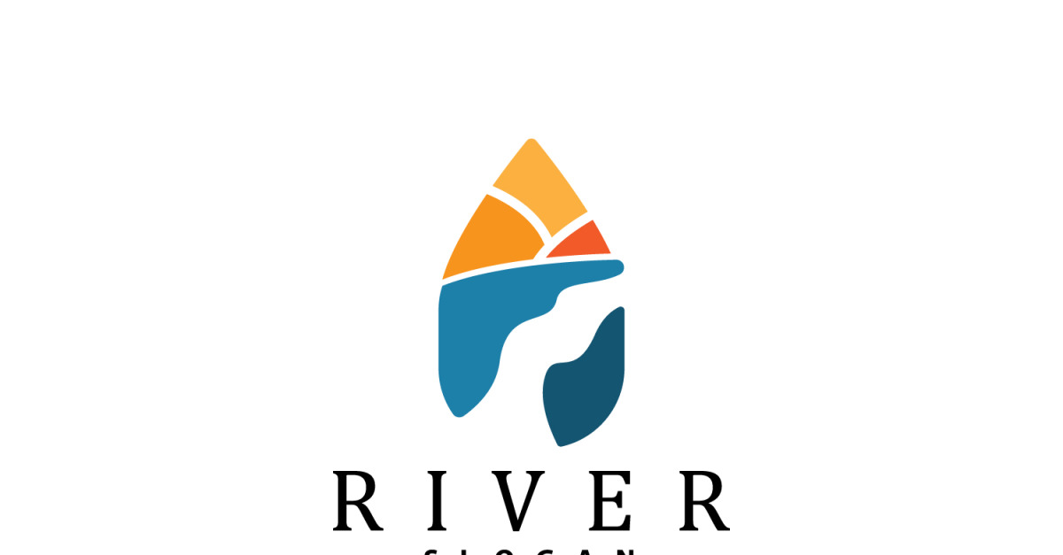 Conception de logo de rivière Ruisseau de rivière Nature V24
