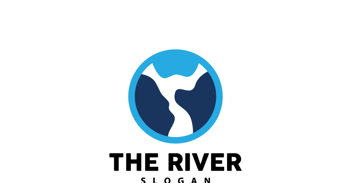 Conception de logo de rivière Ruisseau de rivière Nature V9