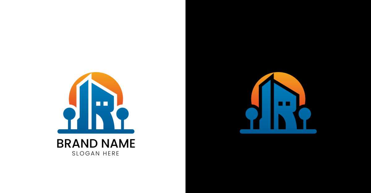 Letter R building logo-08-287 #441745 - TemplateMonster