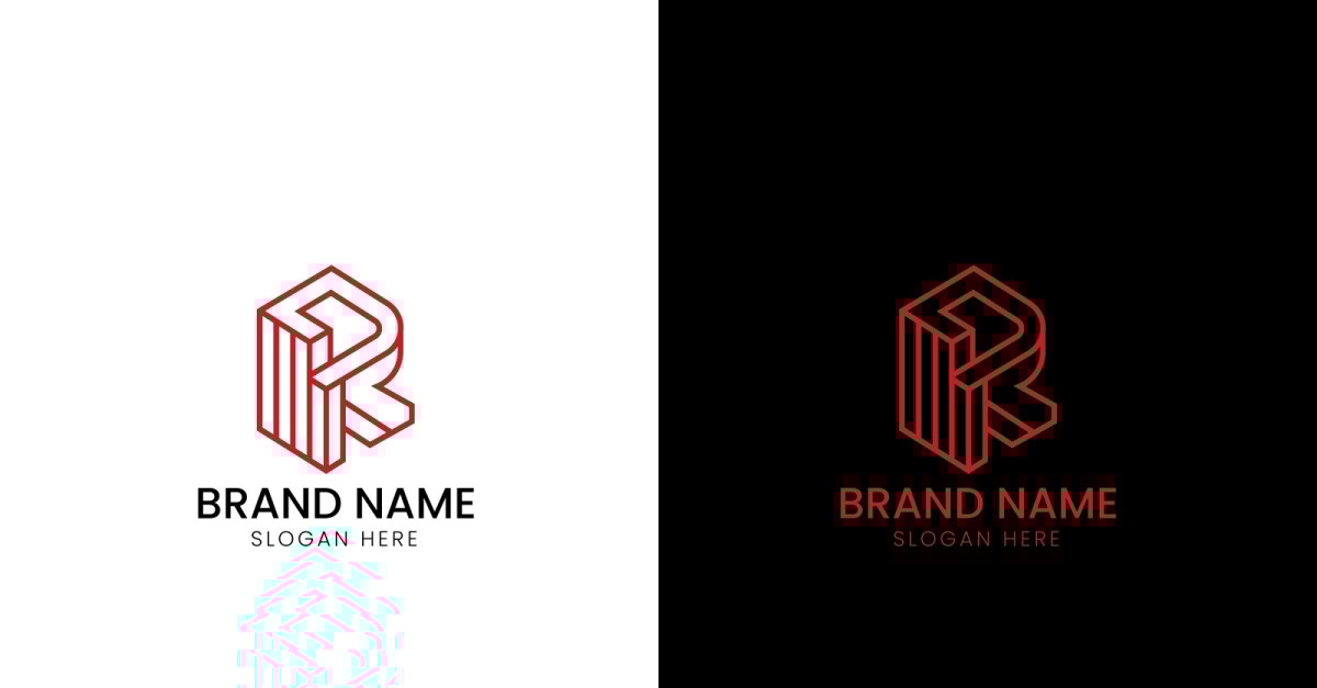 Letter R 3d company logo-08-292 #441811 - TemplateMonster