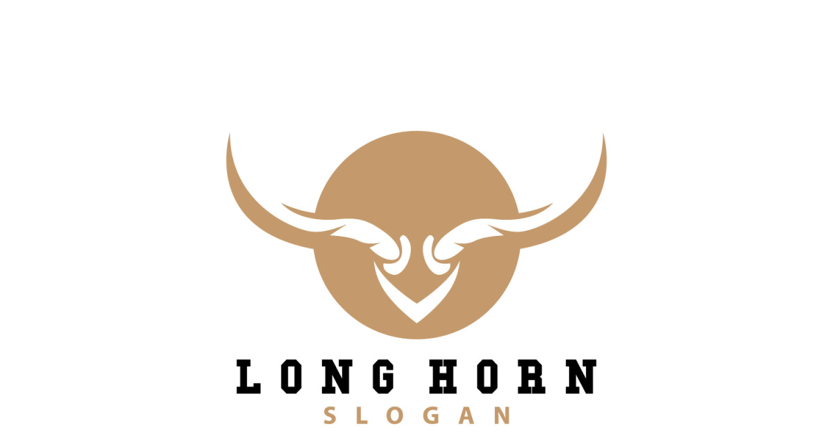 Logo Long Horn Ranch du Texas pour le bétail V10
