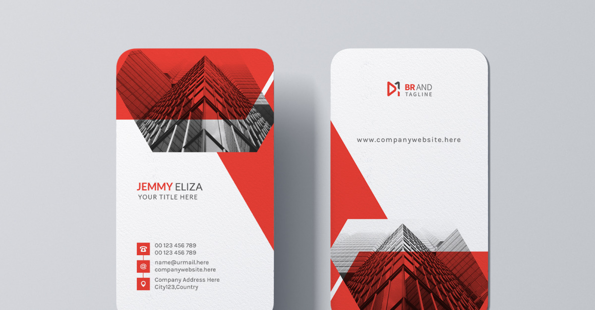 Creative and modern vartical name card design template