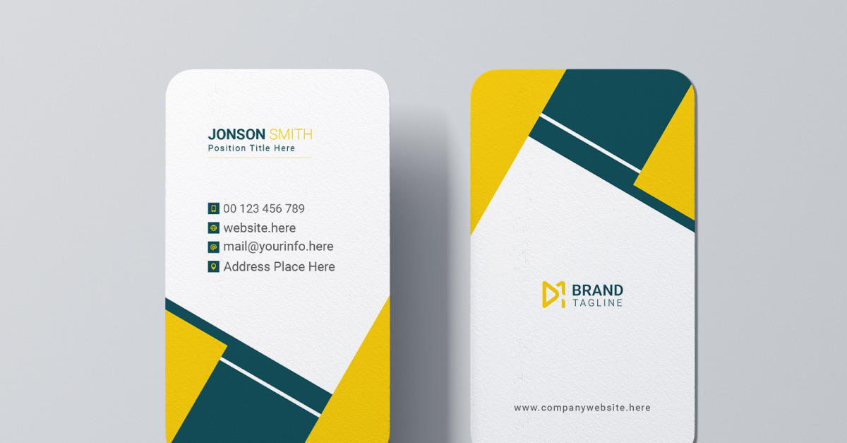 Modern professional corporate vartical name card design template