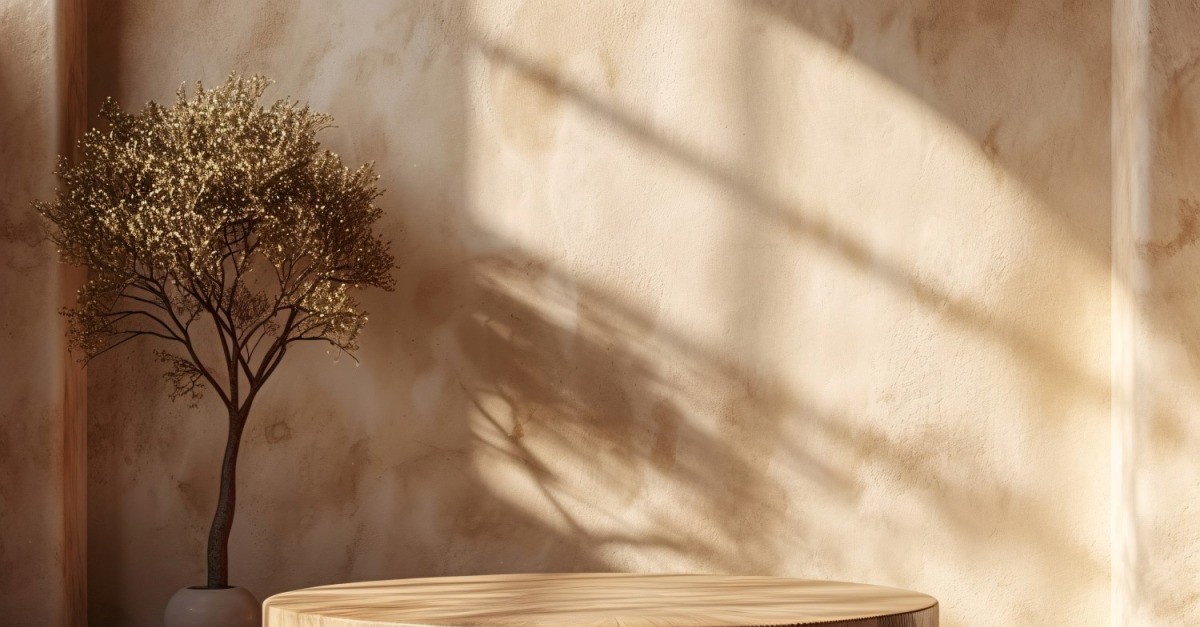 Podium en bois pour présentation de produits Boho Style 213