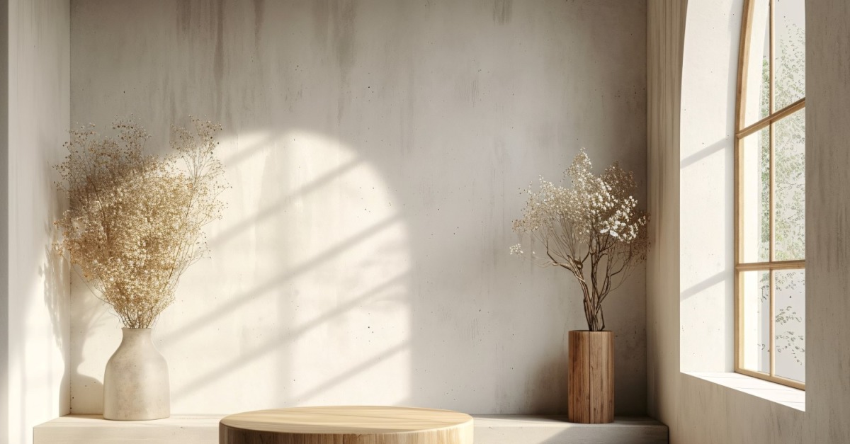 Podium en bois pour présentation de produits Boho Style 233