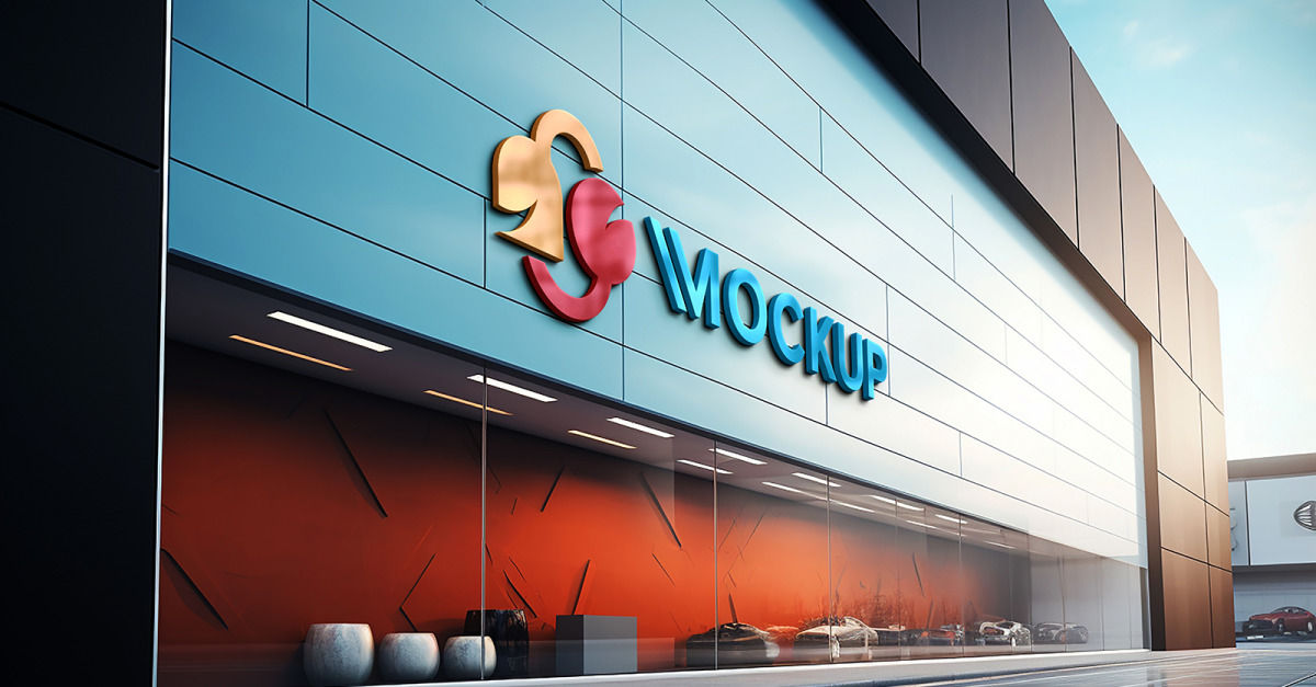 Building sign nice logo mockup #442417 - TemplateMonster