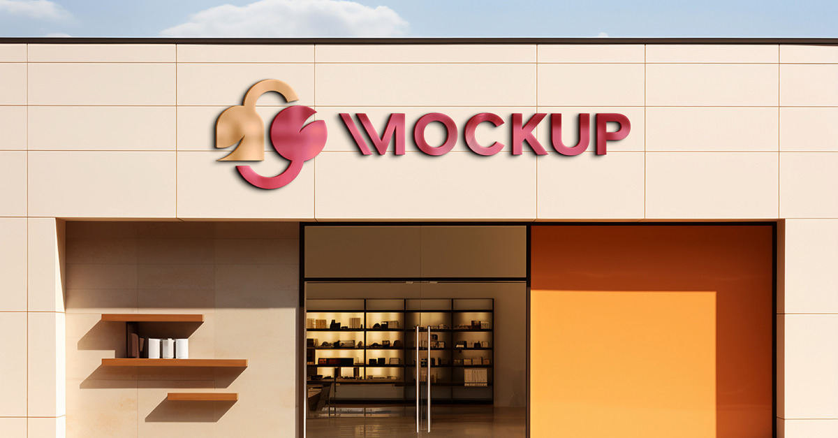 Store front brand mockup psd #442629 - TemplateMonster