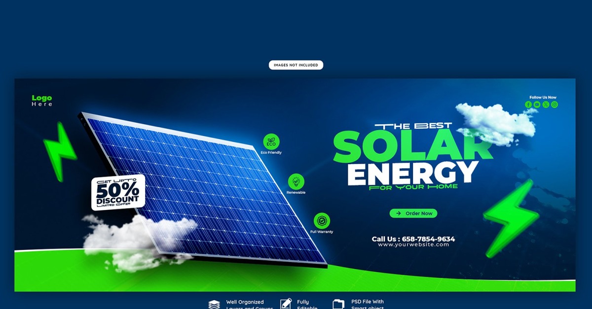 Solar Energy Panel Social Media Banner Template