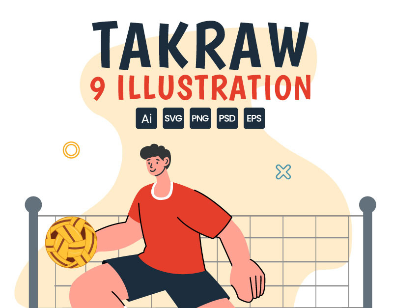 9 Sepak Takraw Sports Illustration #442943 - TemplateMonster