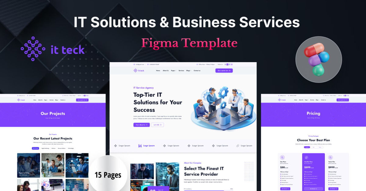 It teck - IT Solutions & Business Services Figma Template