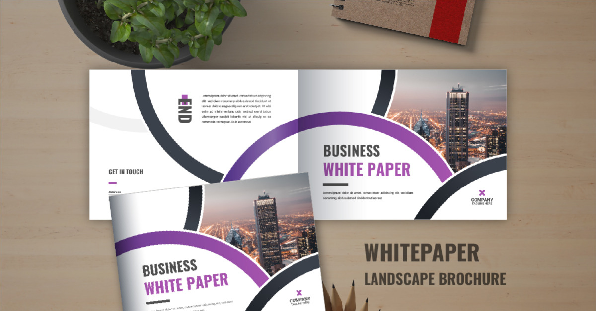 Landscape business white paper template design or Company white Paper ...