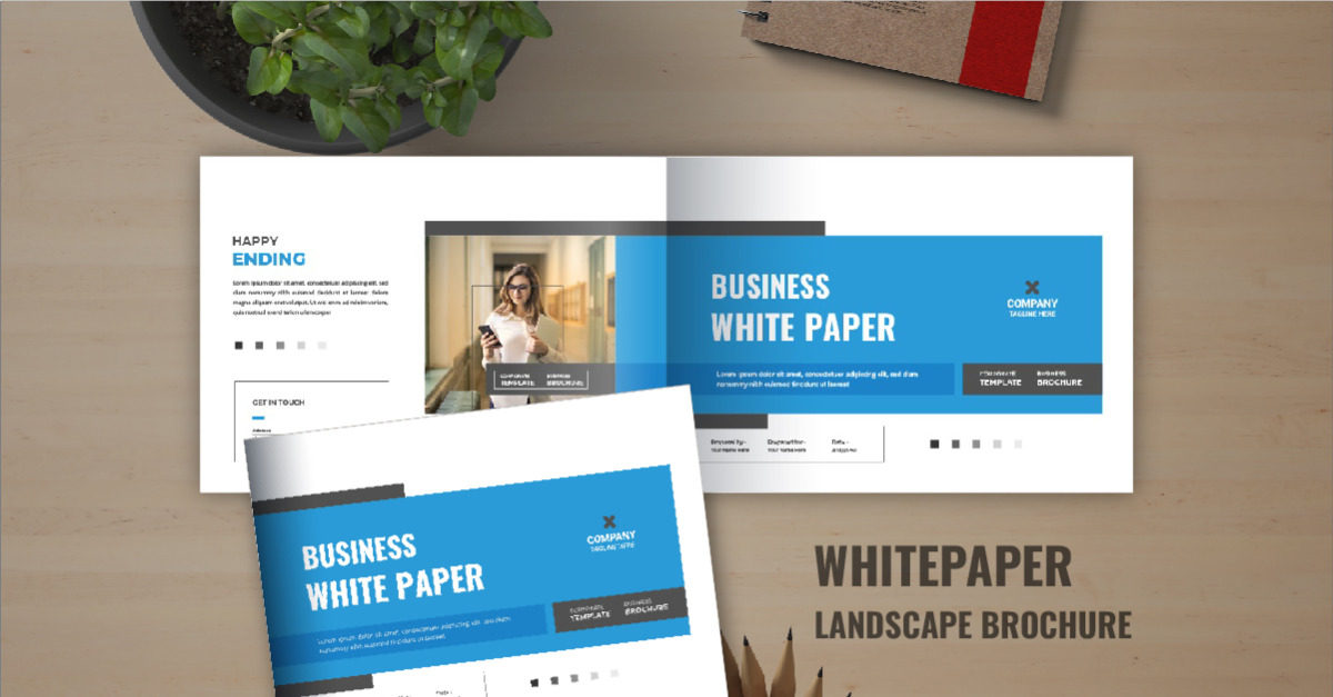 Manzara işletmesi beyaz kağıt şablonu tasarımı veya Şirket beyaz kağıt ...