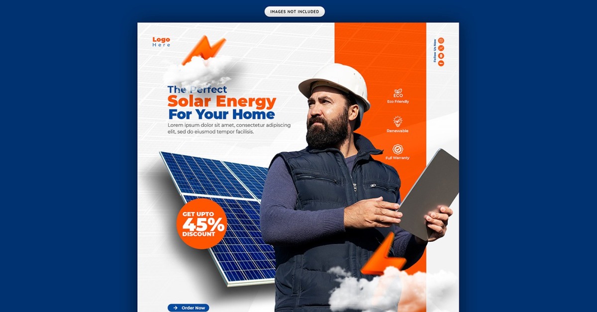 Solar Energy Panel Social Media Post Template