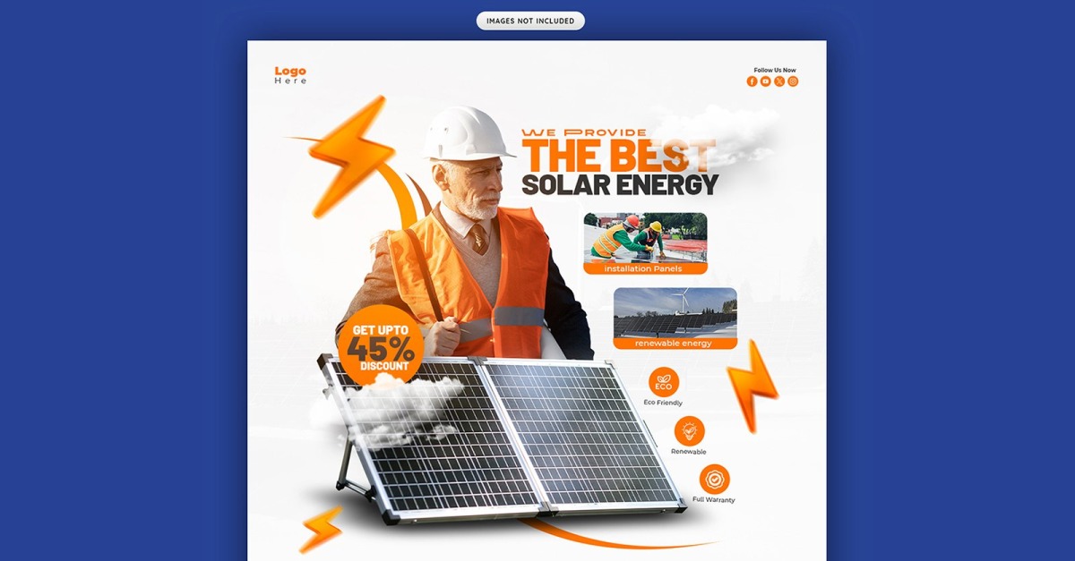 Solar Energy Panel Social Media Post Template