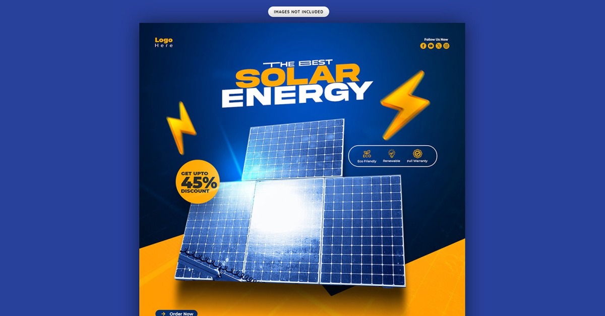 Solar Energy Panel Social Media Post Template