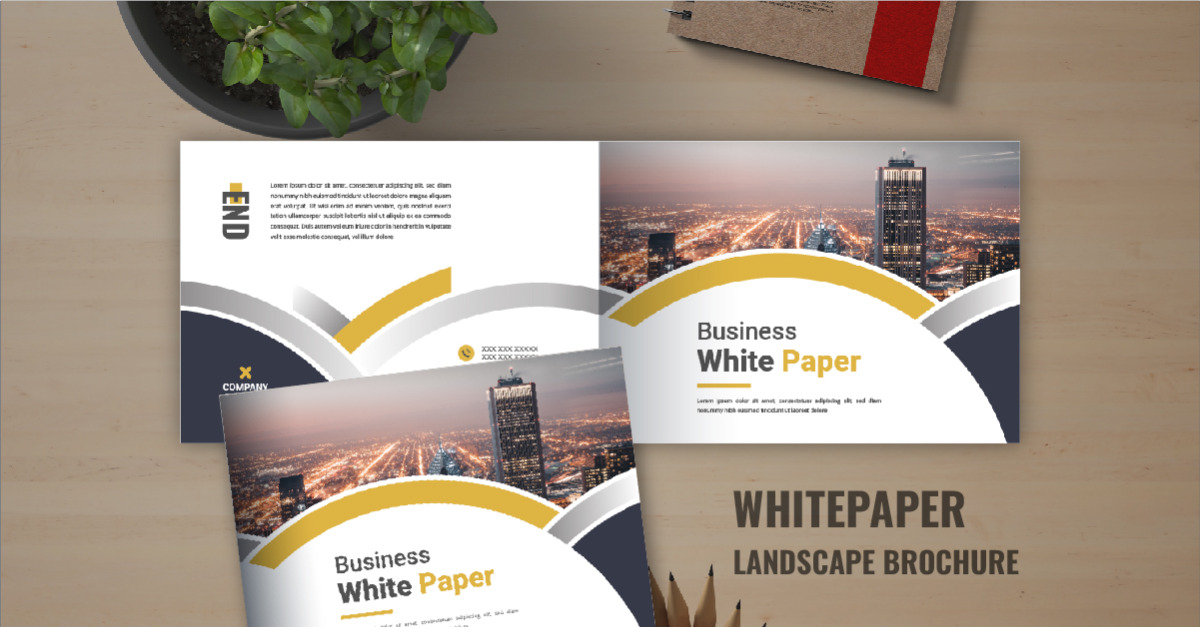 Landscape business white paper template design or Company white Paper ...