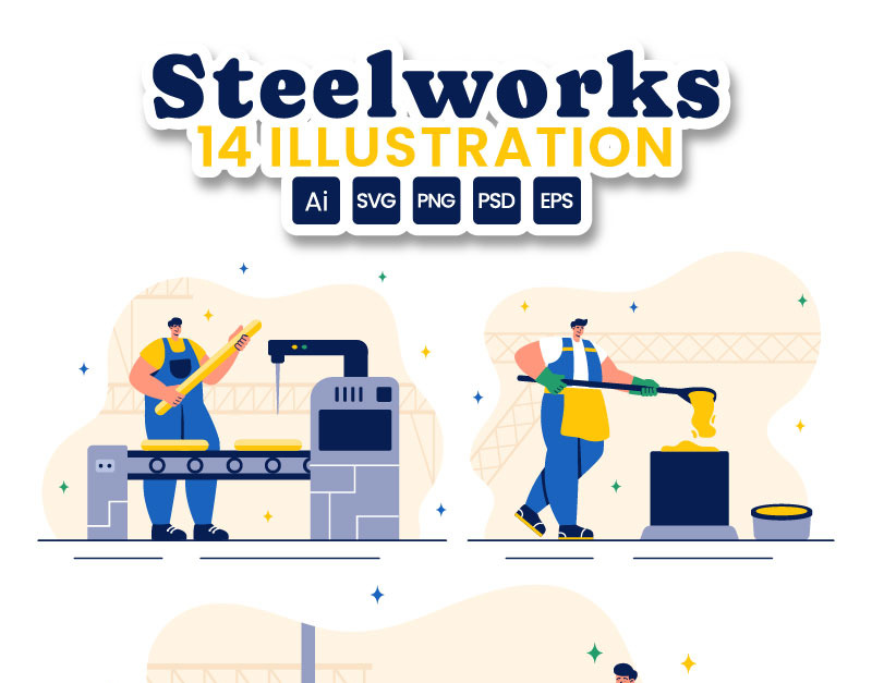 14 Steelworks Illustration #443441 - TemplateMonster