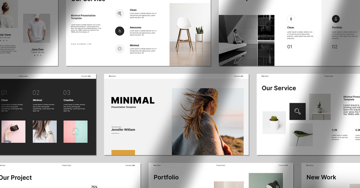 Modèle de présentation PowerPoint minimaliste et épuré
