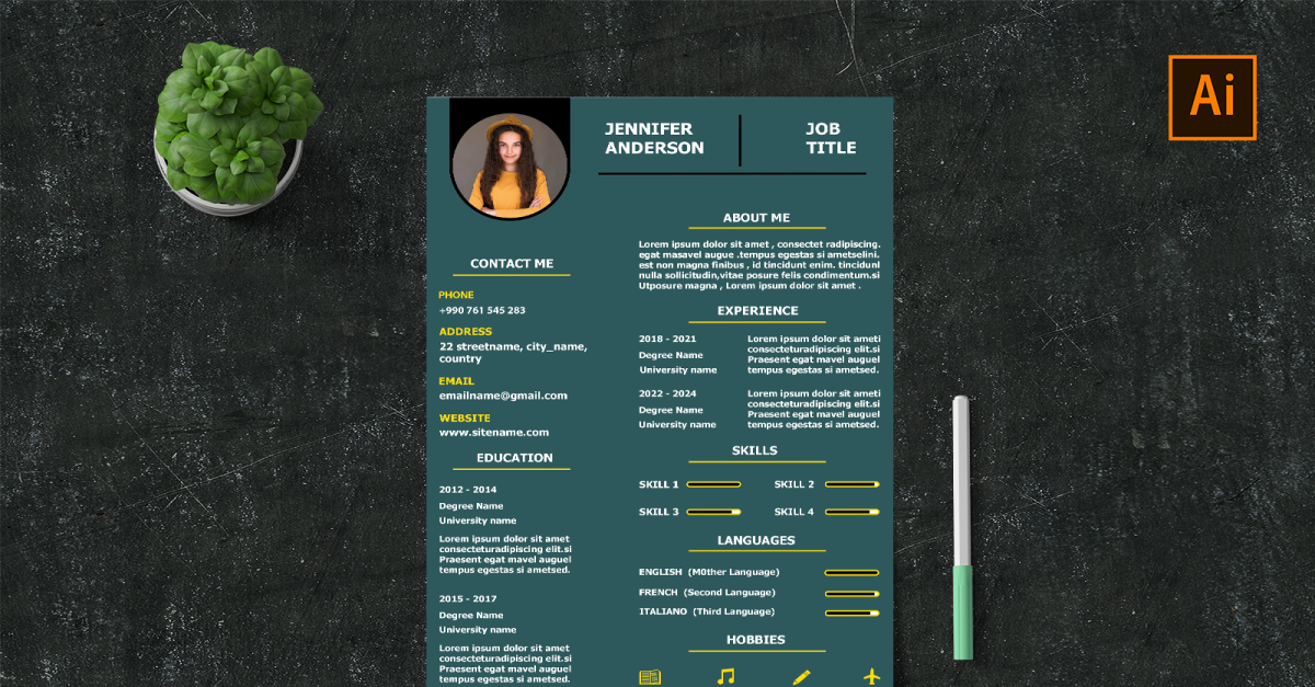 Professional / modern resume template - TemplateMonster