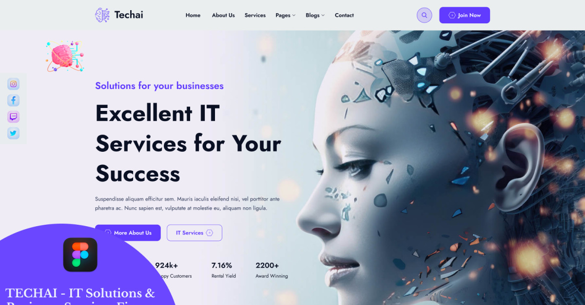 TECHAI - IT Solutions & Business Services Figma Template