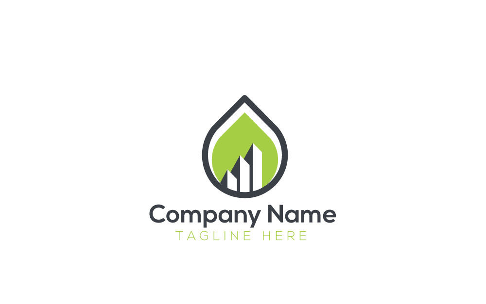 Eko Şehir ve Bina Logo Şablonu #444487 - TemplateMonster