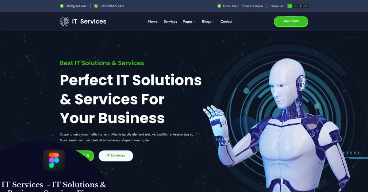 IT Services - IT Solutions & Business Services Figma Template