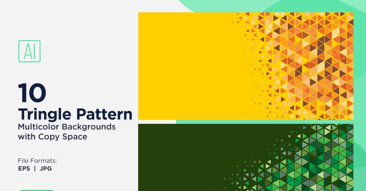 Vibrant Triangular Pattern Background in Multi Colors And Sizes 1025