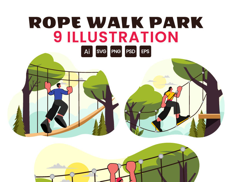9 Rope Walk Activity Illustration #444853 - TemplateMonster