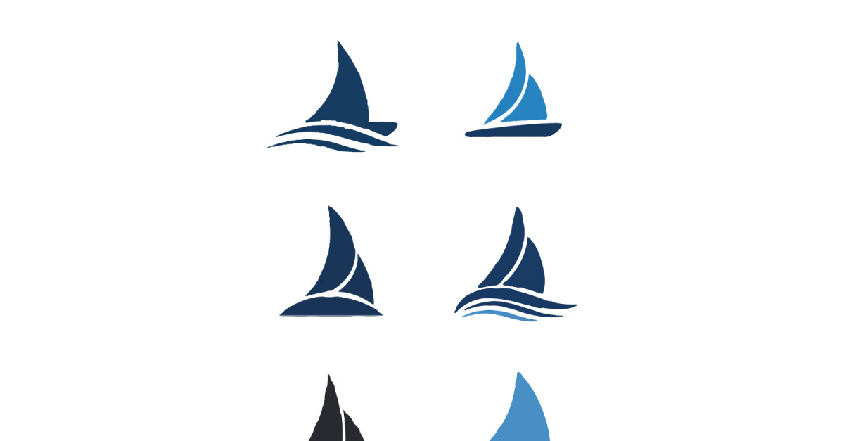 Boats logos silhouette vector art illustration