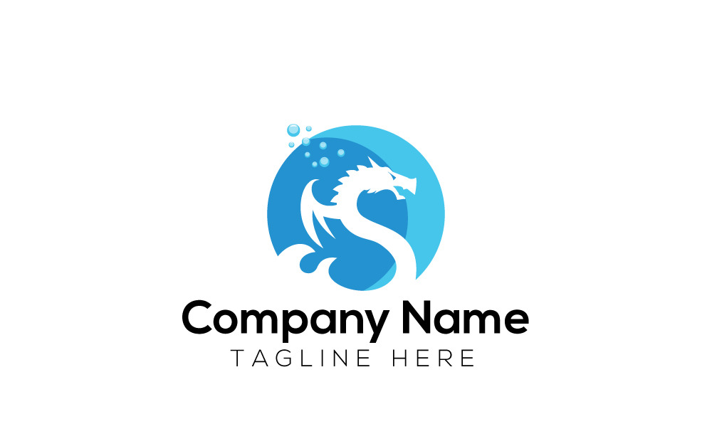 Dragon Sea Logo Design Template #445697 - TemplateMonster