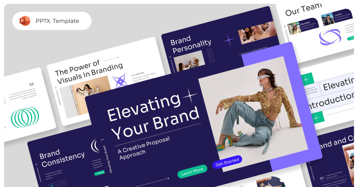 Elevating Your Brand PowerPoint Template - TemplateMonster