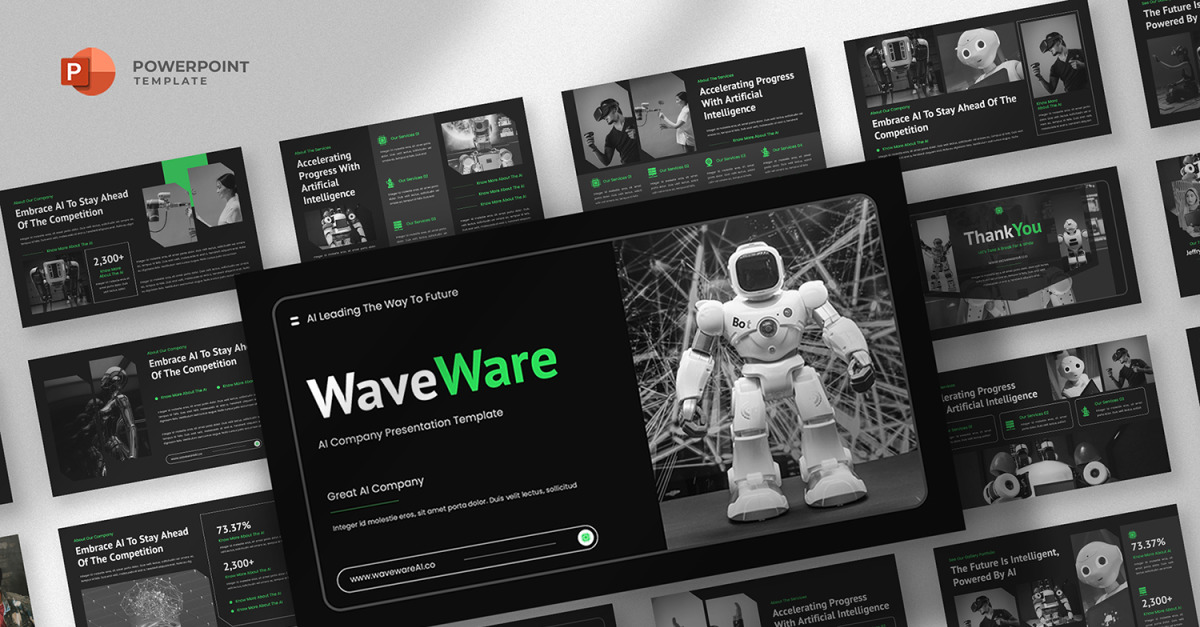 Waveware - Modello di PowerPoint sulla tecnologia AI
