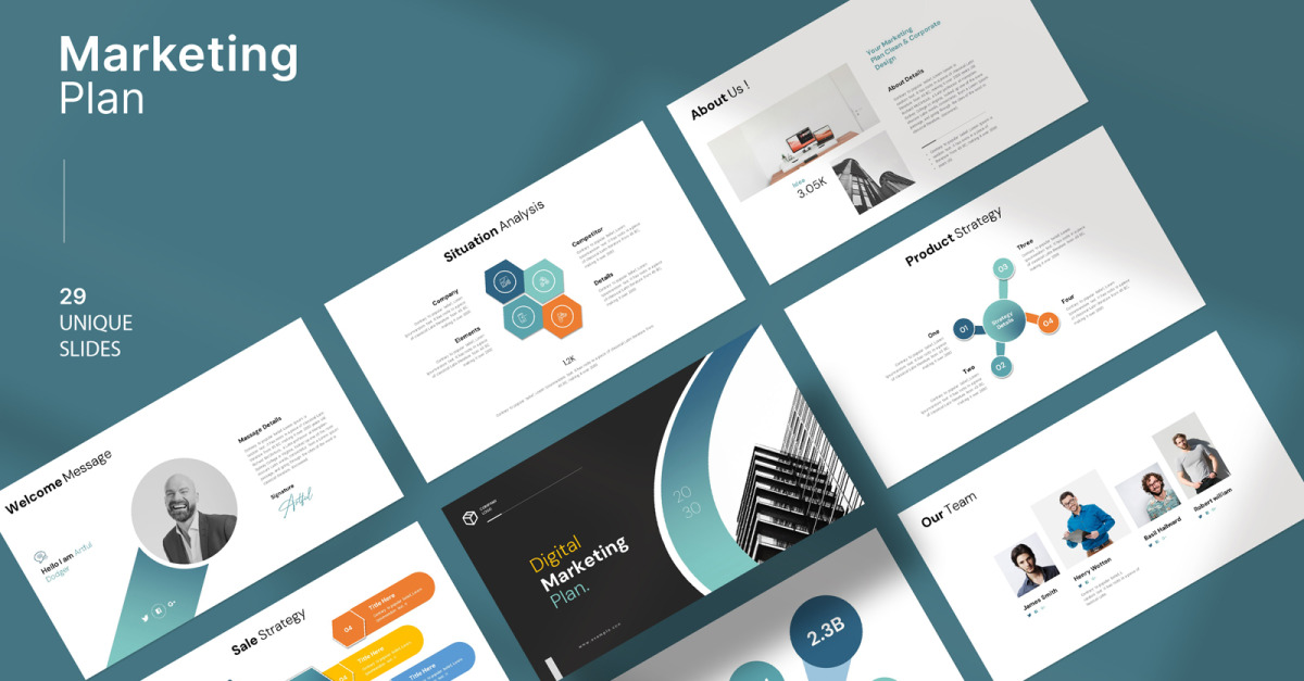 2030 Marketing Plan Google Slide Template - TemplateMonster