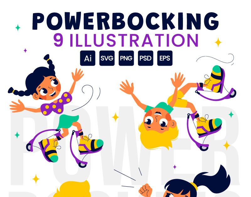 9 illustrations de sport Powerbocking - TemplateMonster