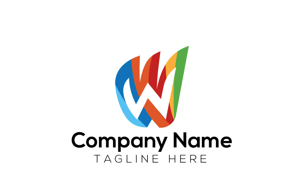 Plantilla de diseño de logotipo con letra W creativa y moderna